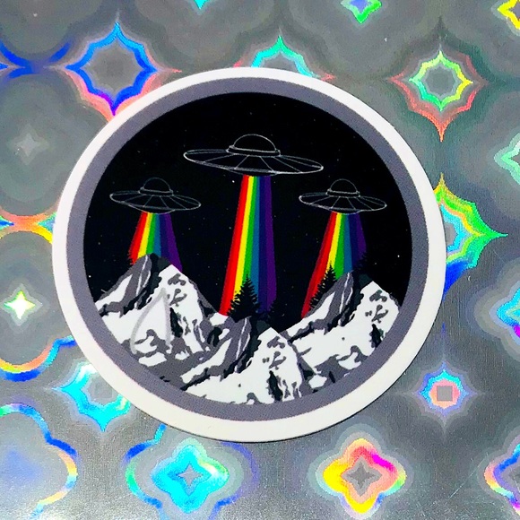 Hand Crafted | Design | Ufo Rainbow Uap Tractor Beams Vibrant Pride ...